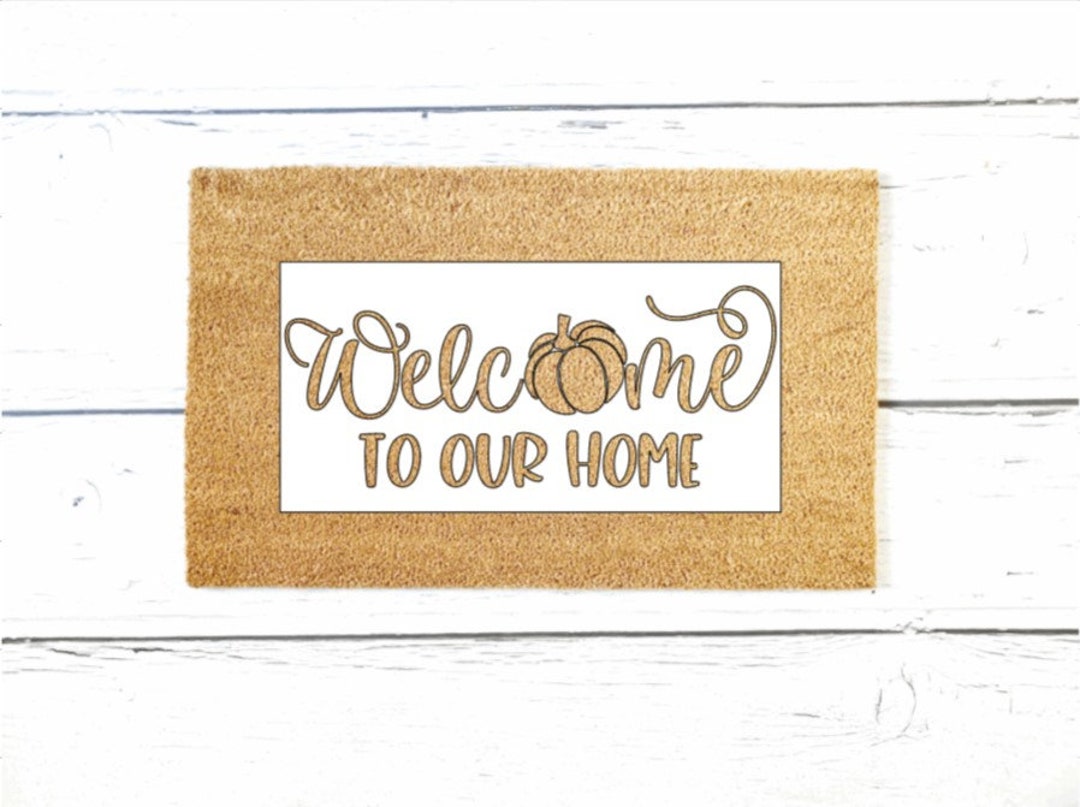 Fall Doormat Stencil, Pumpkin Stencil, DIY Activities, Doormat Paint ...