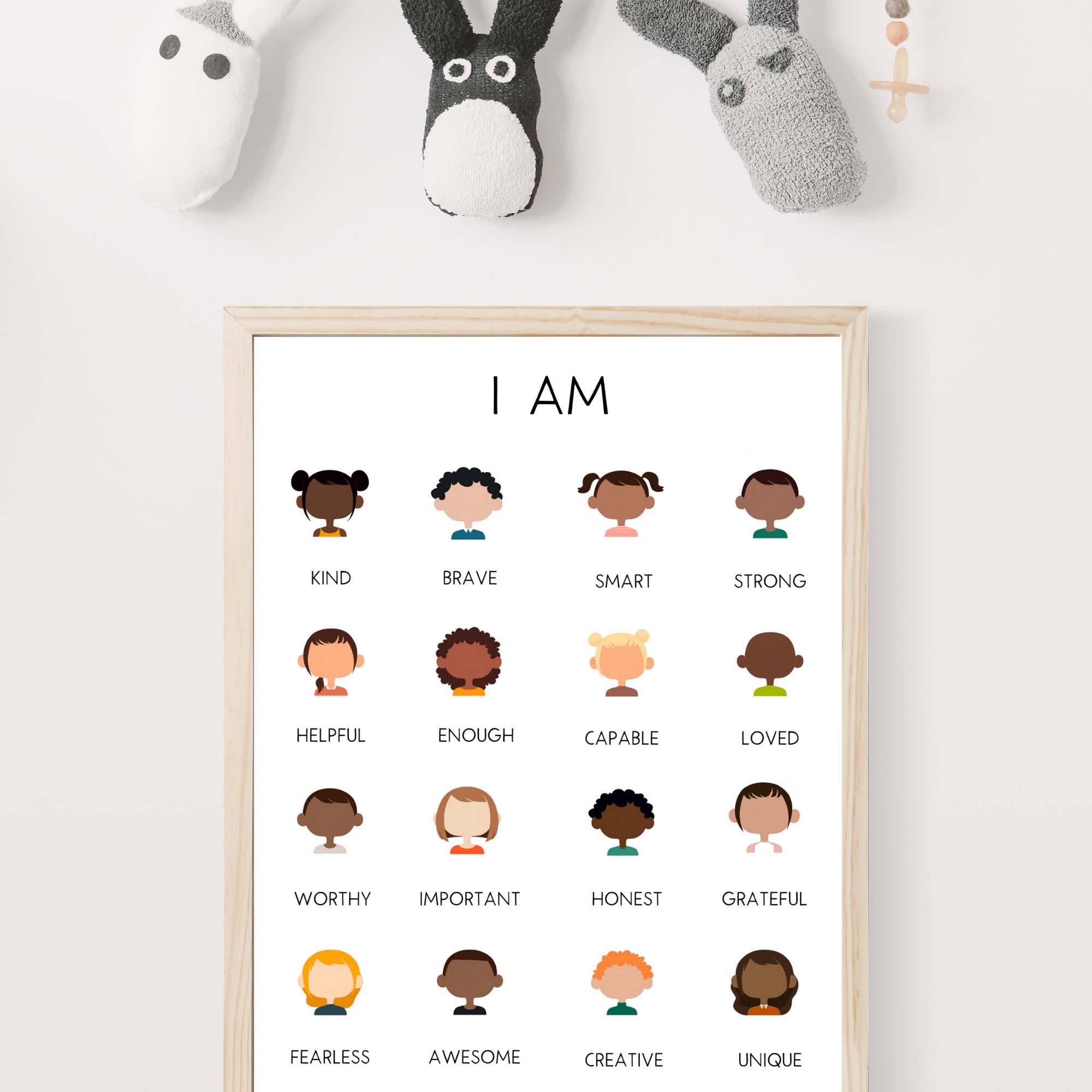 16 Positive Affirmations Poster, I Am Enough, Kid Affirmations ...