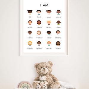 16 Positive Affirmations Poster, I Am Enough, Kid Affirmations ...