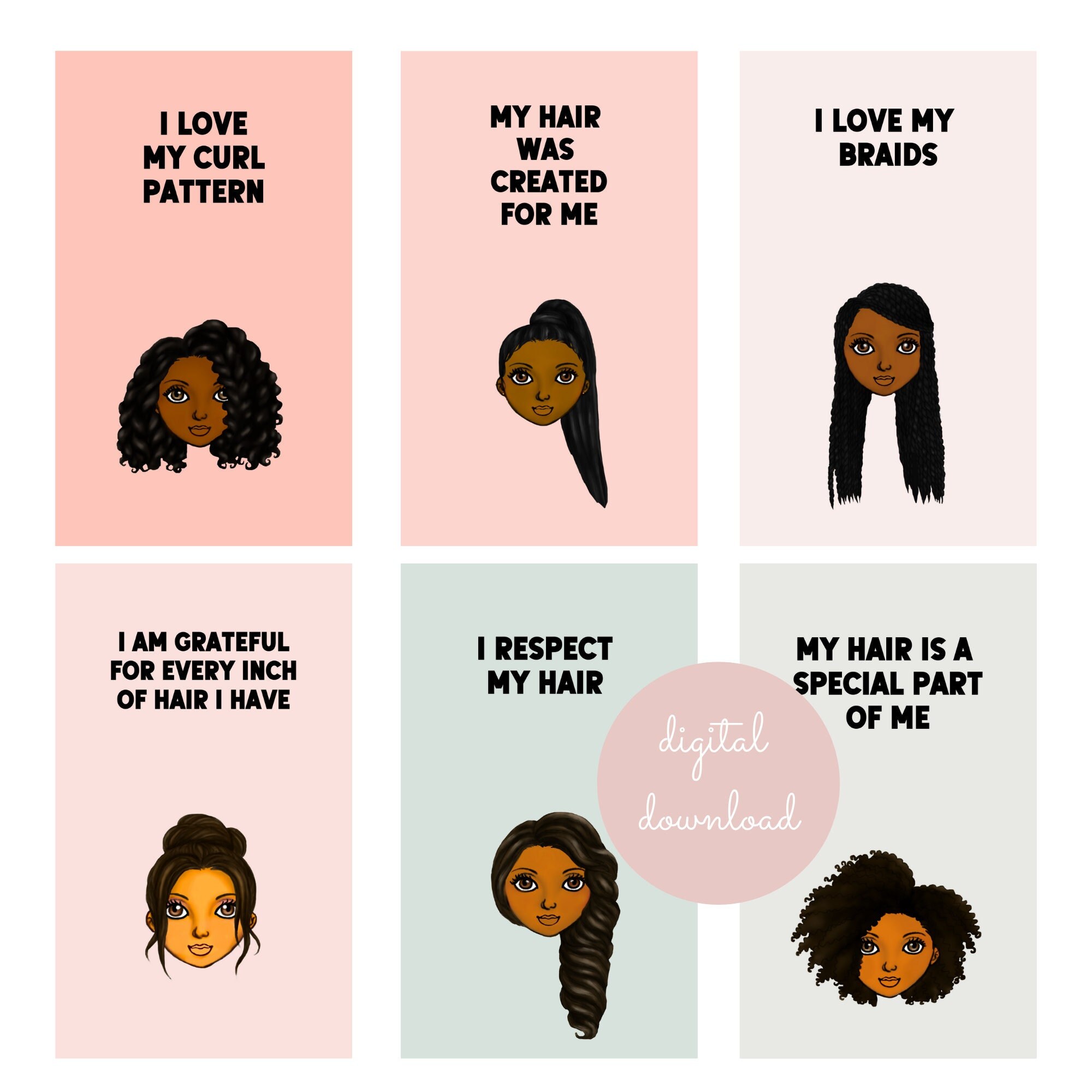 Hair Affirmations, African American Kids, Black Girl Art, African ...