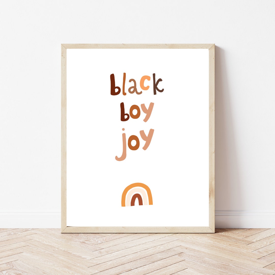 Black Boy Joy, Rainbow, Digital Wall Art, Affirmation, Joy, Childhood ...