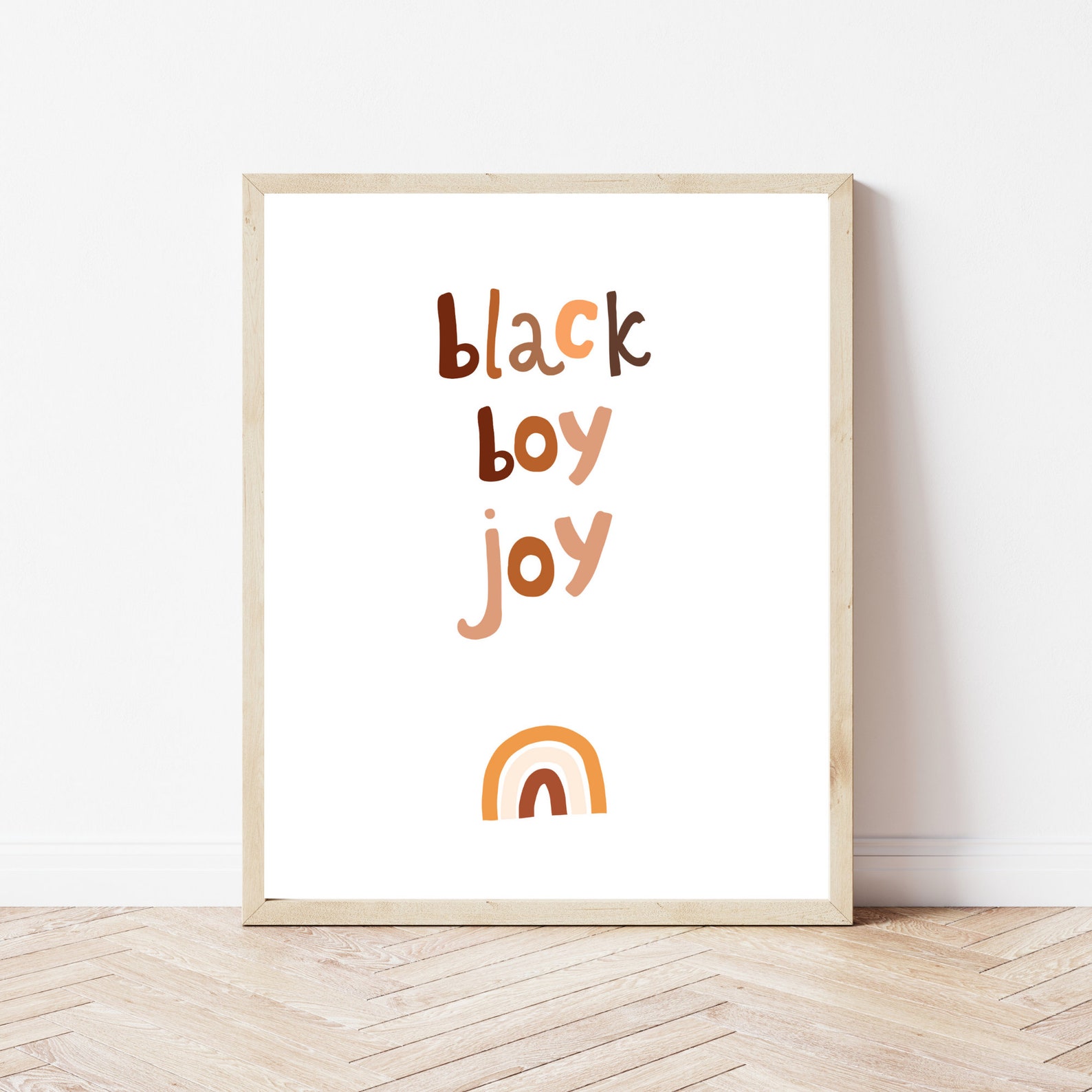 Black Boy Joy Rainbow Digital Wall Art Affirmation Joy | Etsy