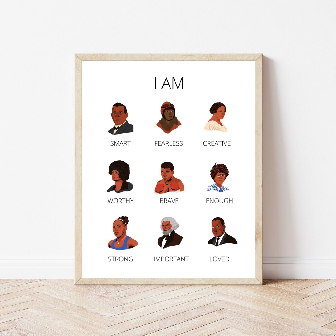 I Am Black History Affirmation Print | Black Leaders | Affirmation ...