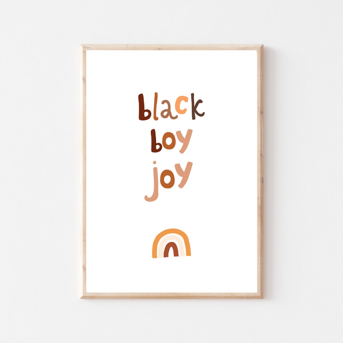 Black Boy Joy Rainbow Digital Wall Art Affirmation Joy | Etsy
