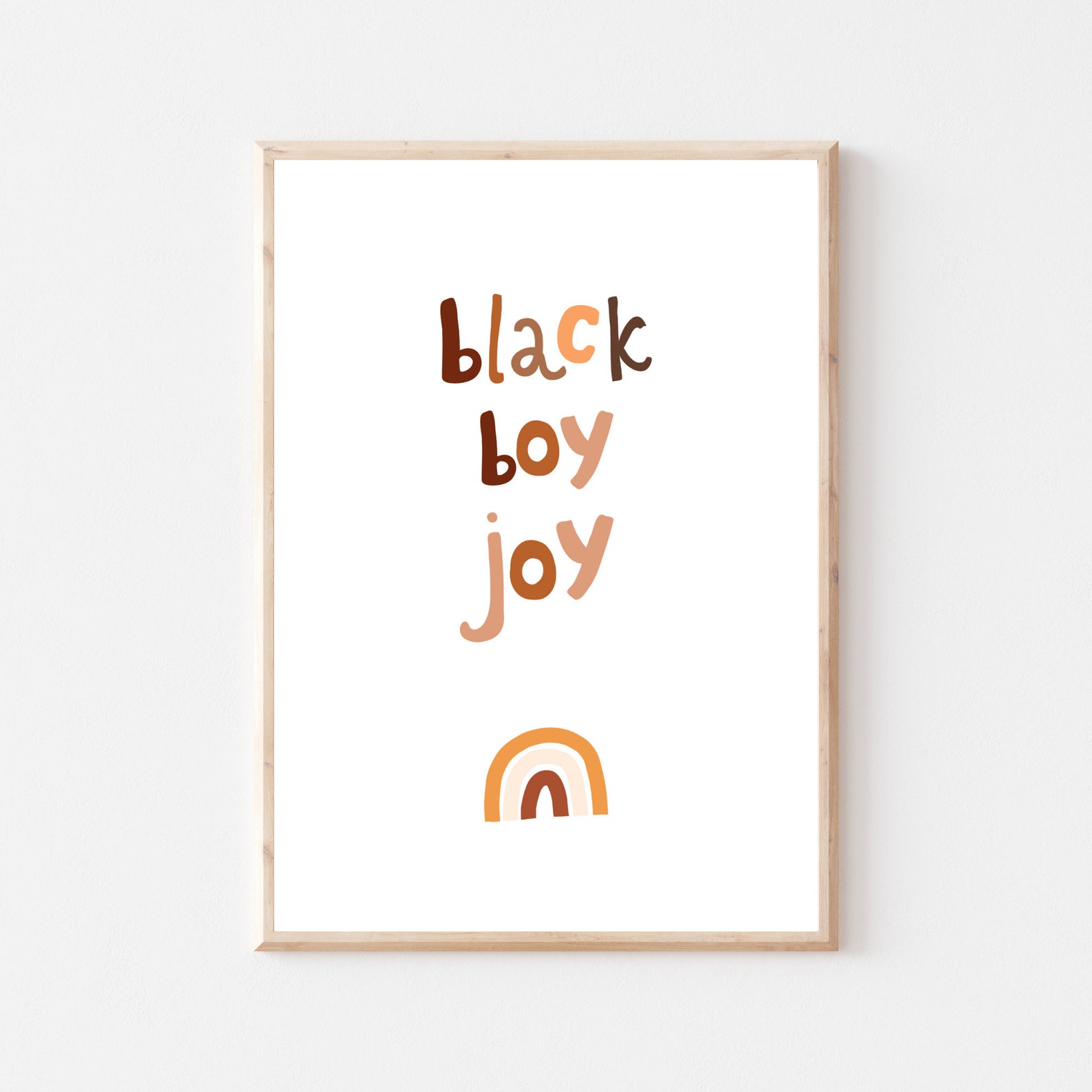 Black Boy Joy Rainbow Digital Wall Art Affirmation Joy | Etsy