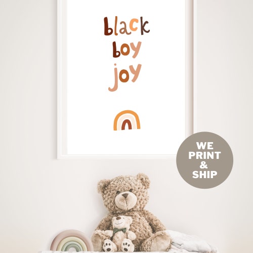 Black Boy Joy Rainbow Digital Wall Art Affirmation Joy - Etsy