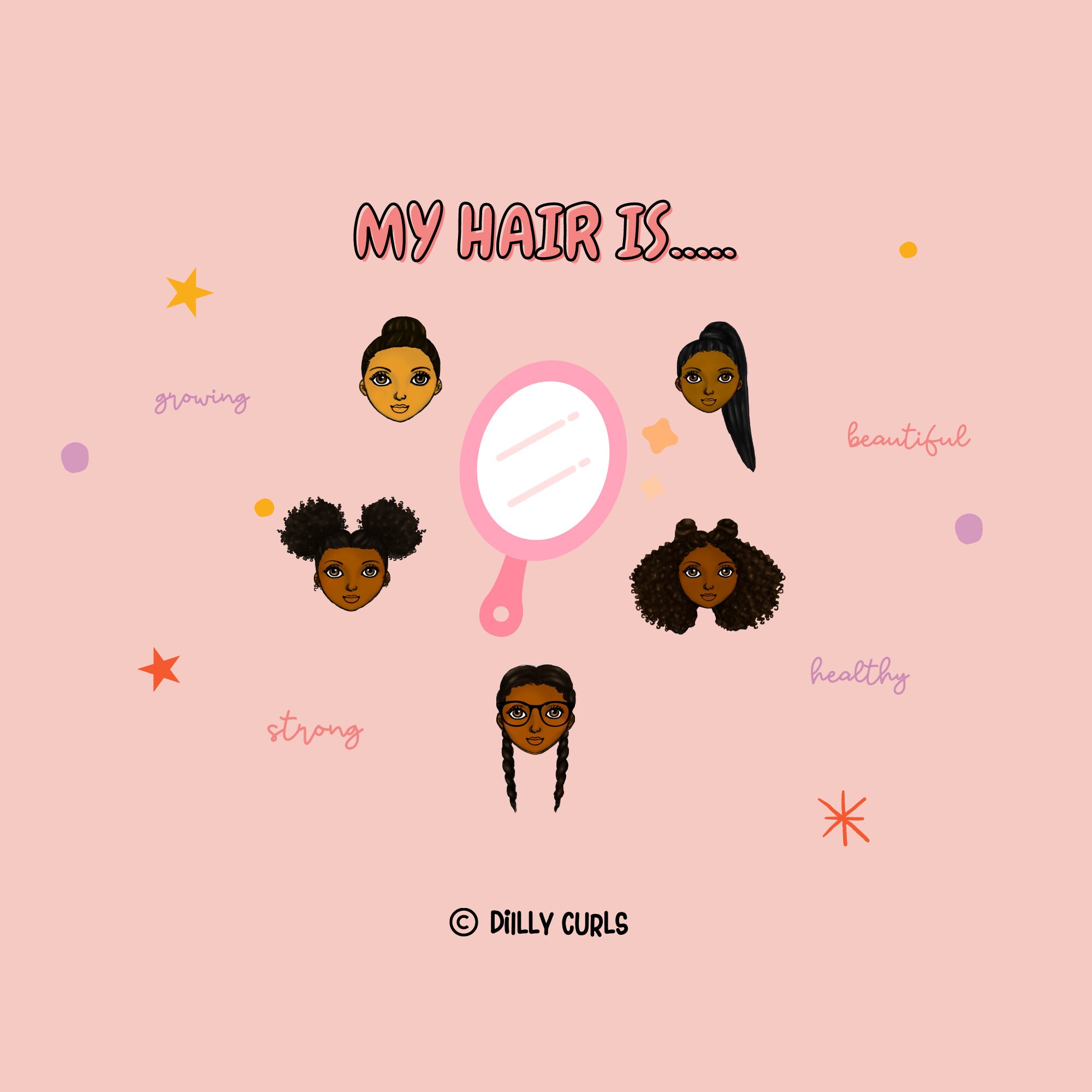 Hair Affirmations, African American Kids, Black Girl Art, African ...