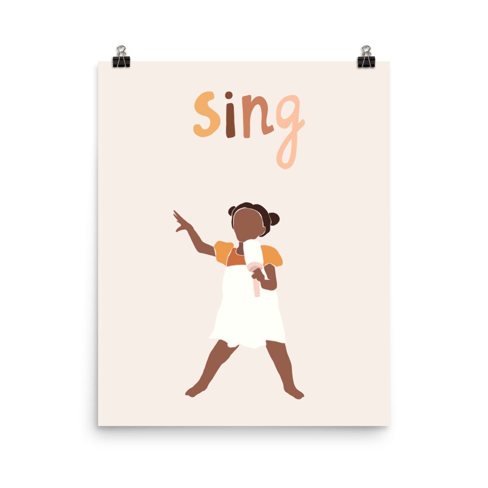 Girl Singing Poster - Etsy