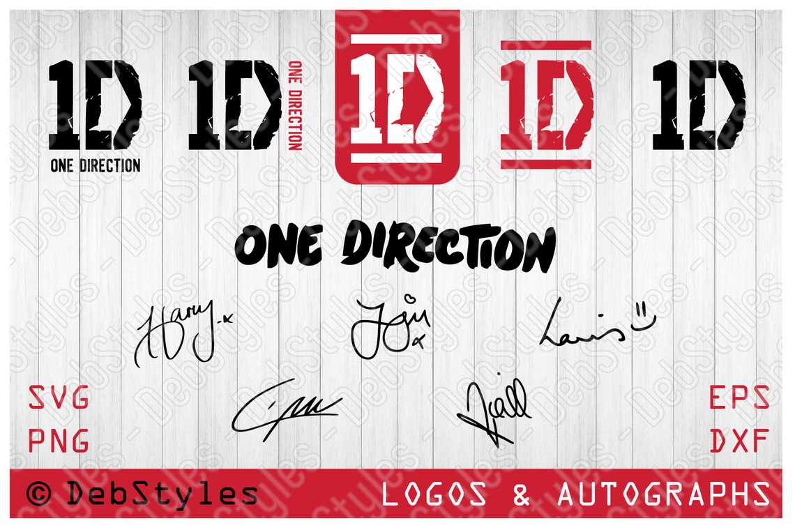 One Direction SVG Logo 5 Autographs SVG PNG - Etsy