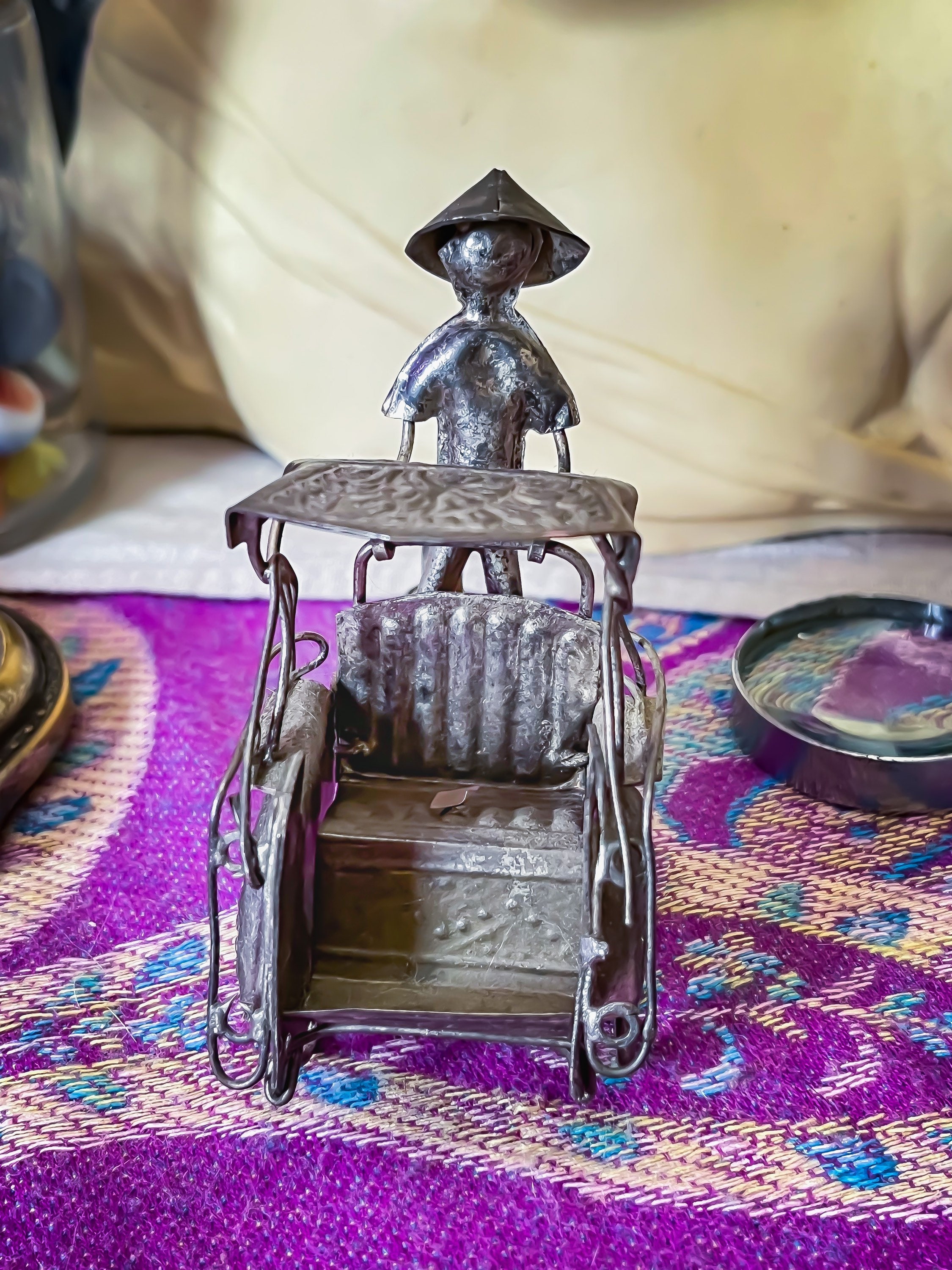 Vintage 1930s Hammered Silver Rickshaw Driver With Moving Parts - Etsy