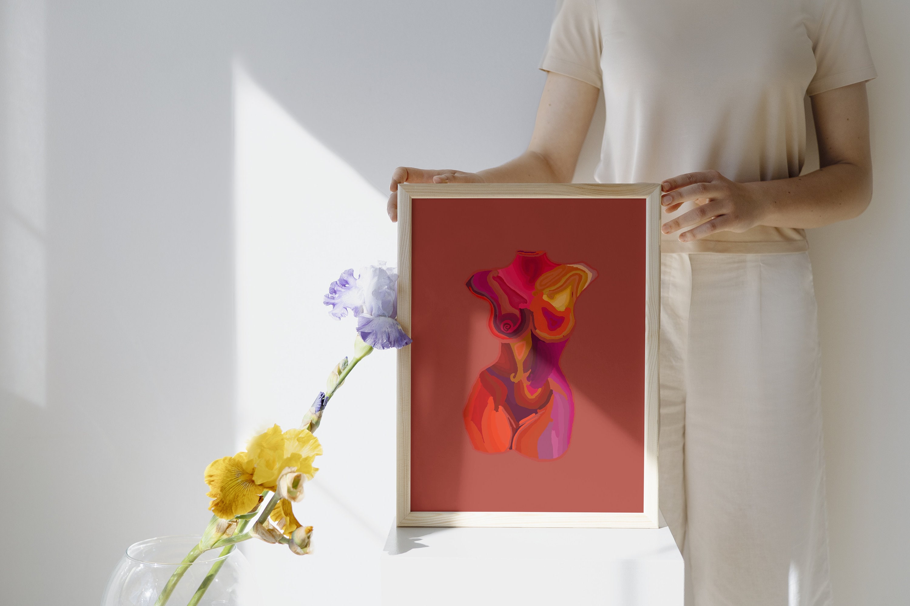 Abstract Female Body Wall Art Print Feminine Modern Art Women ...