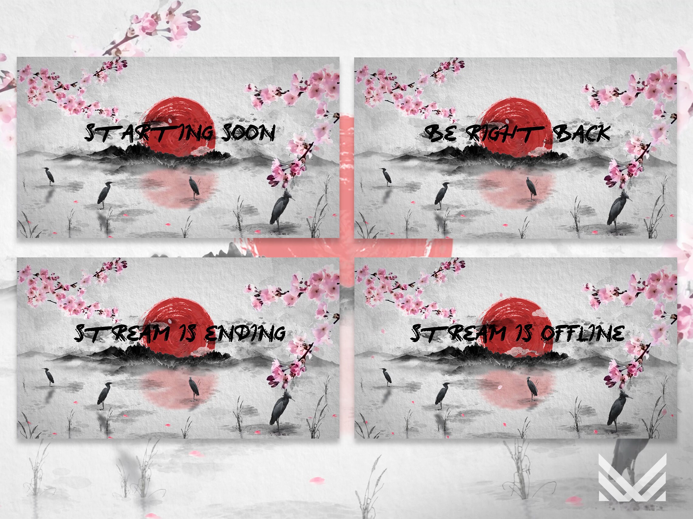 Animated Sakura Cherry Blossom Stream Overlay Package - Etsy