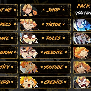Zenitsu-themed Stream Package for Demon Slayer Fans | Premium Overlay ...