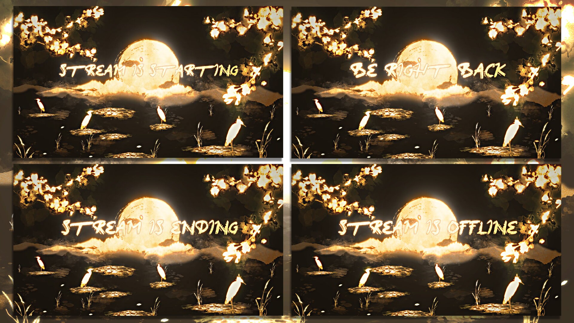 Full Animated Japonese Overlay Gold Sakura Hanami Stream - Etsy UK