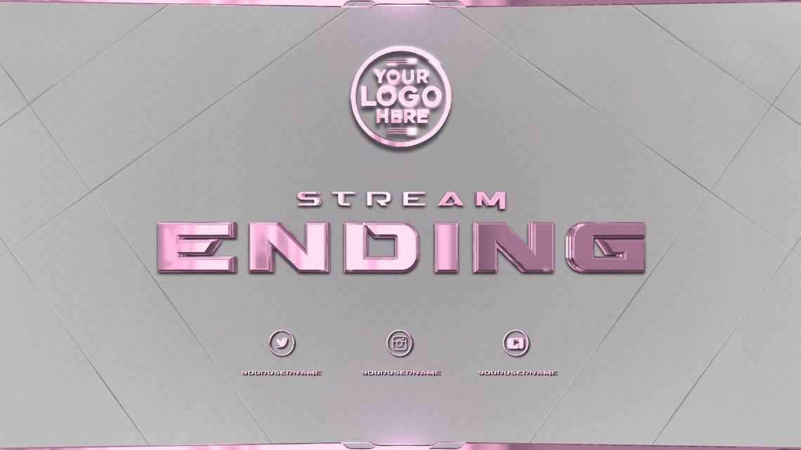 Pink and White Full Clean Animated Stream Package / Panels / | Etsy