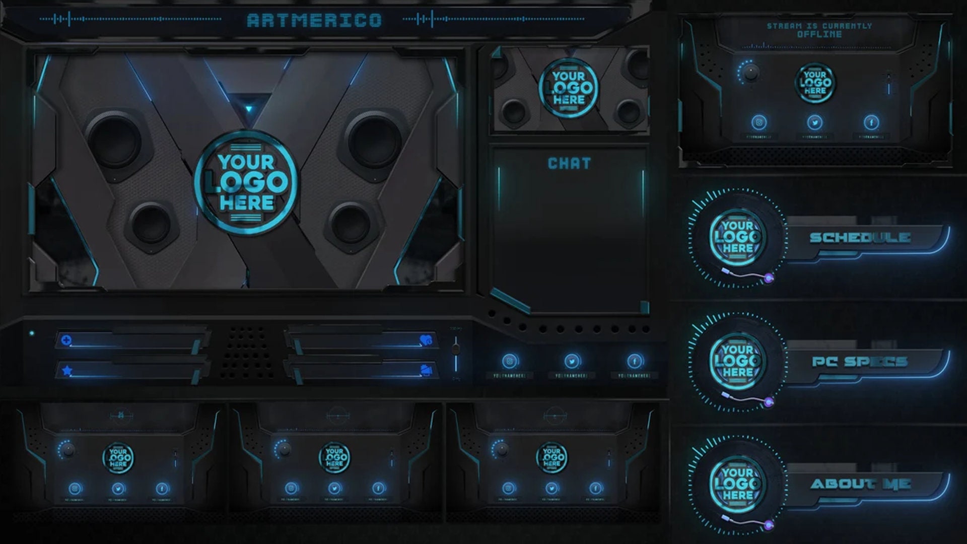 Full Animated Music Stream Package / Panels / Webcam / Facecam - Etsy