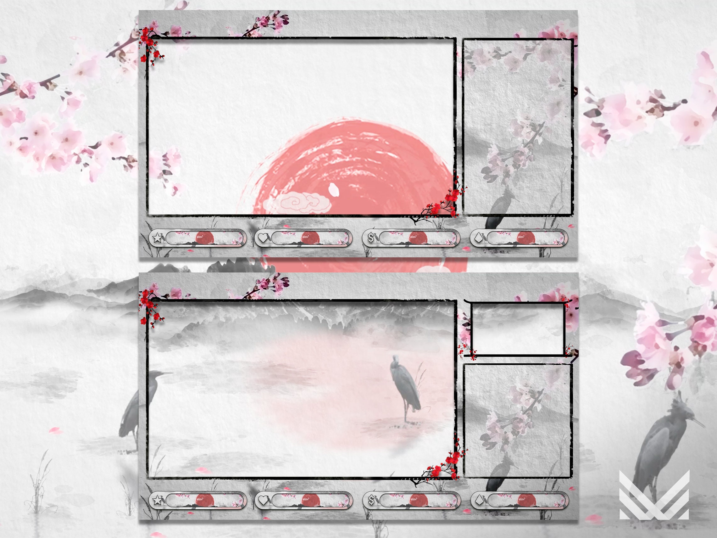 Animated Sakura Cherry Blossom Stream Overlay Package - Etsy