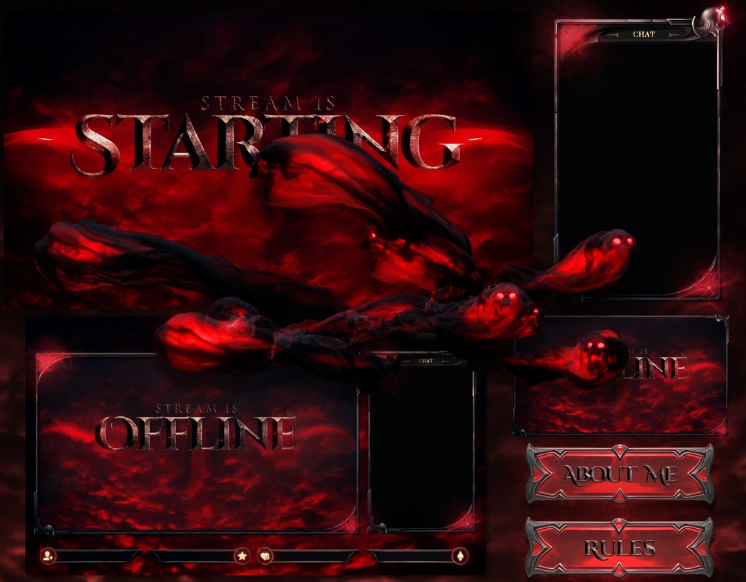 Red Sky Stream Package | Panels | Webcam | Facecam | Screens | Alerts ...
