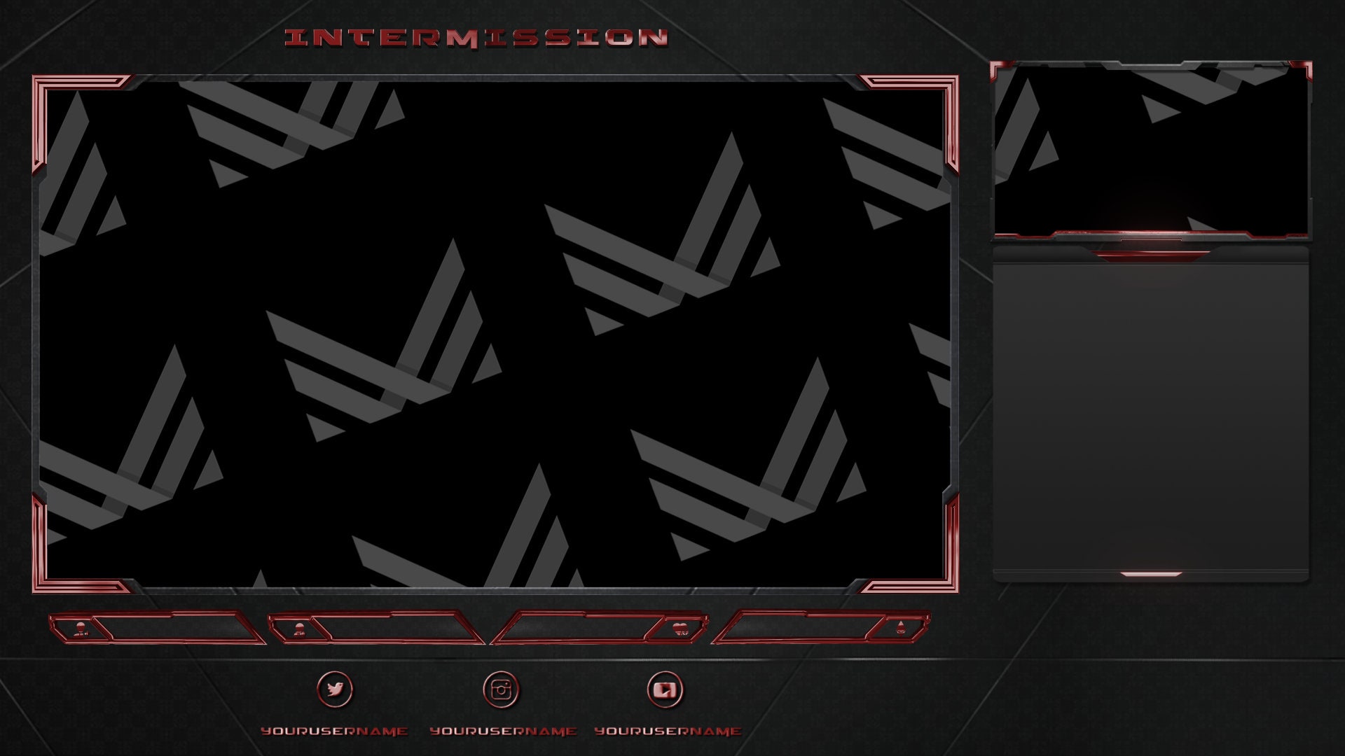 Animated Black and Red Twitch Stream Pack: Overlays, Screens, Panels - Etsy
