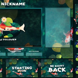 Full Animated Koi Fish Stream Package / Panels / Webcam / - Etsy