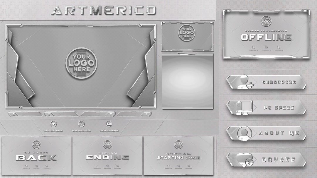 White and White - Full Clean Animated Stream Package / Panels / Webcam ...