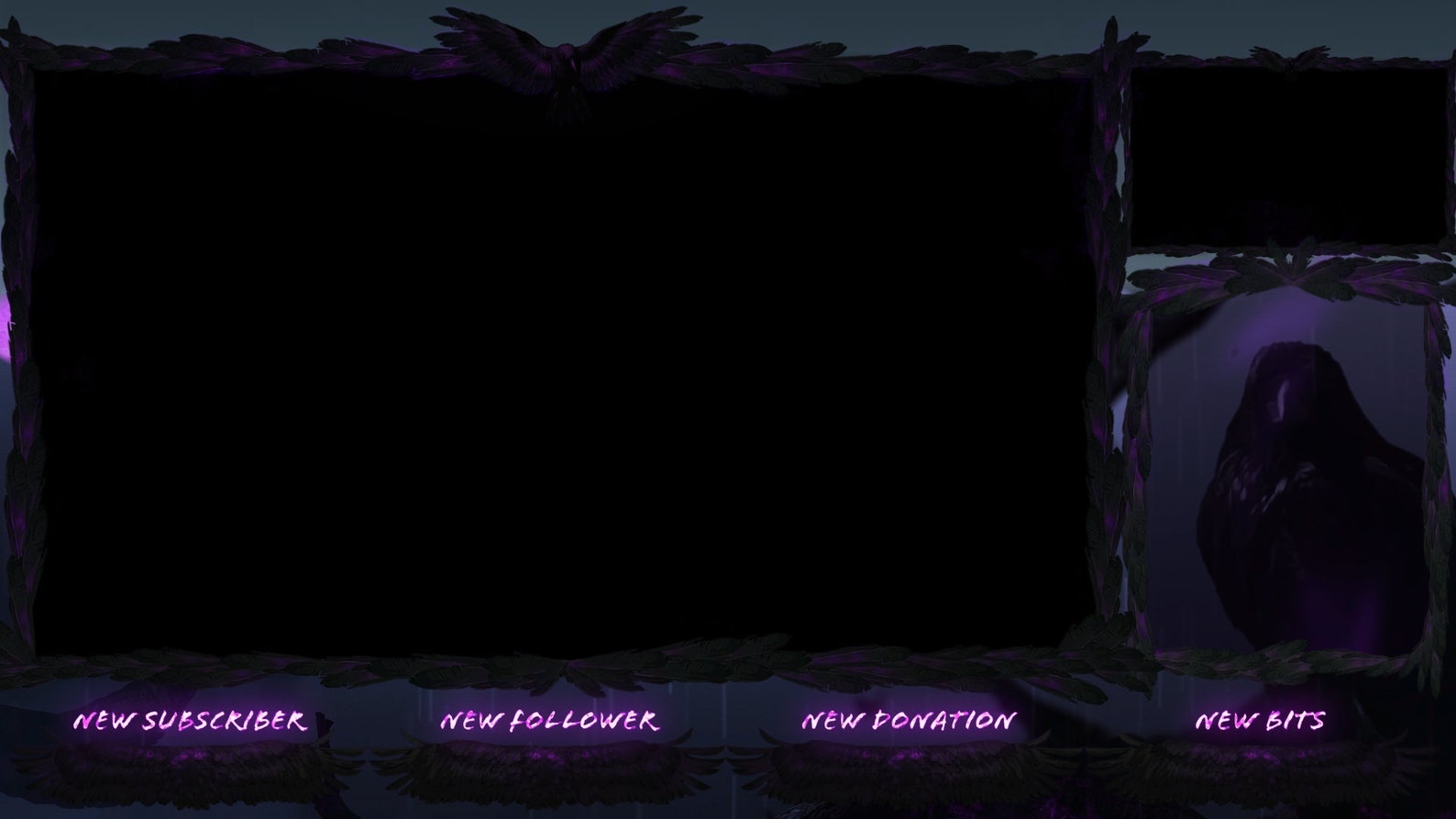 Purple ANIMATED PACKAGE | Crow Overlay | Starting | BRB | Ending ...