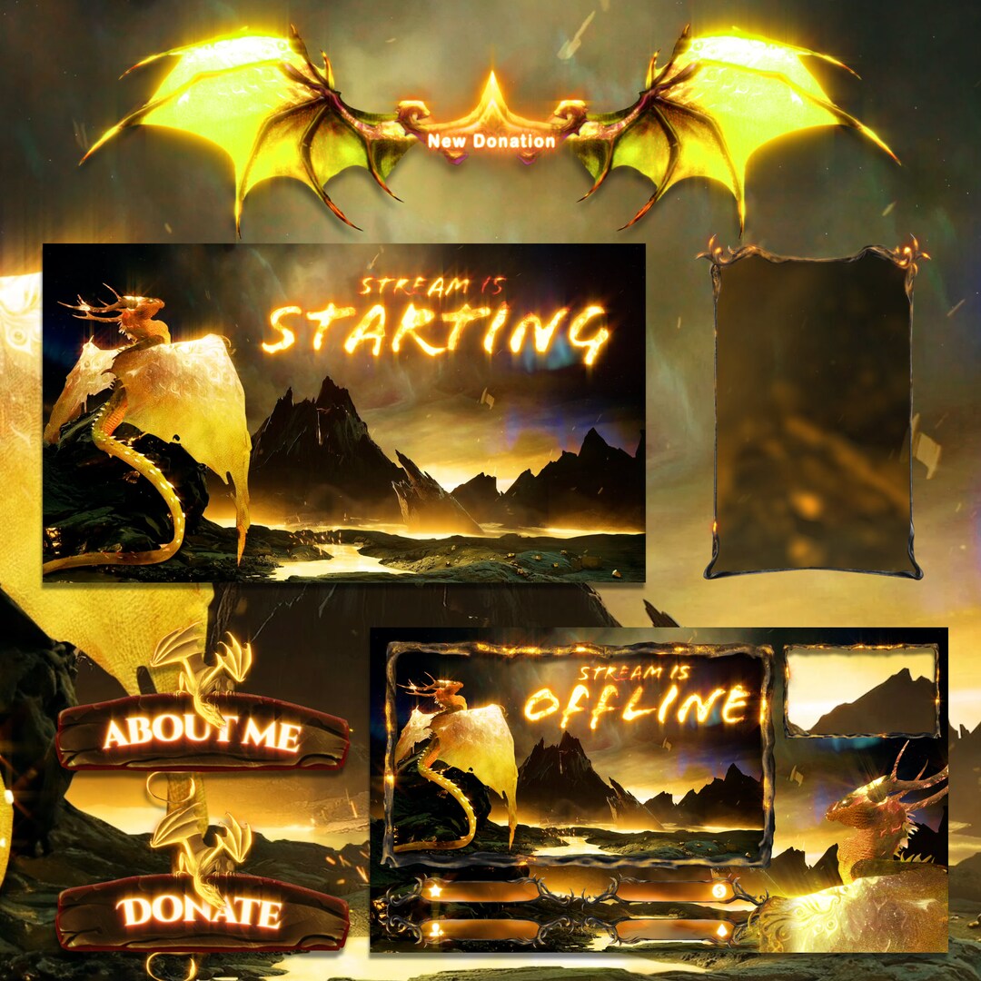 ANIMATED TWITCH Dragon Stream Package | Twitch Stream | Stream Overlay ...