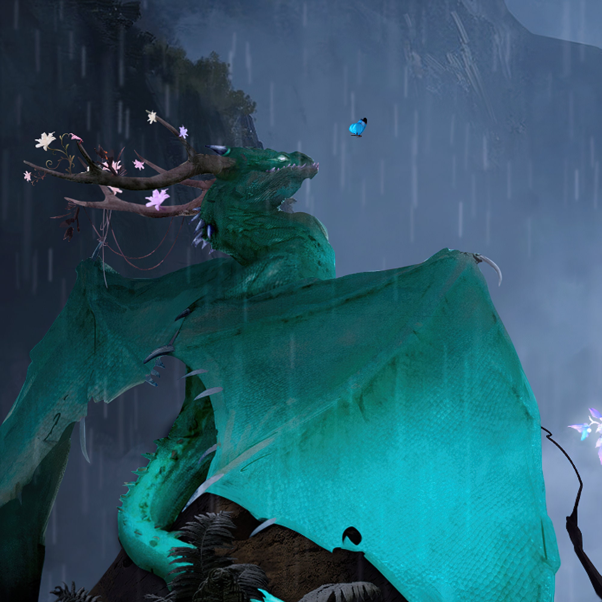 Full Animated Dragon Fantasy Screens Rainy Screen - Etsy