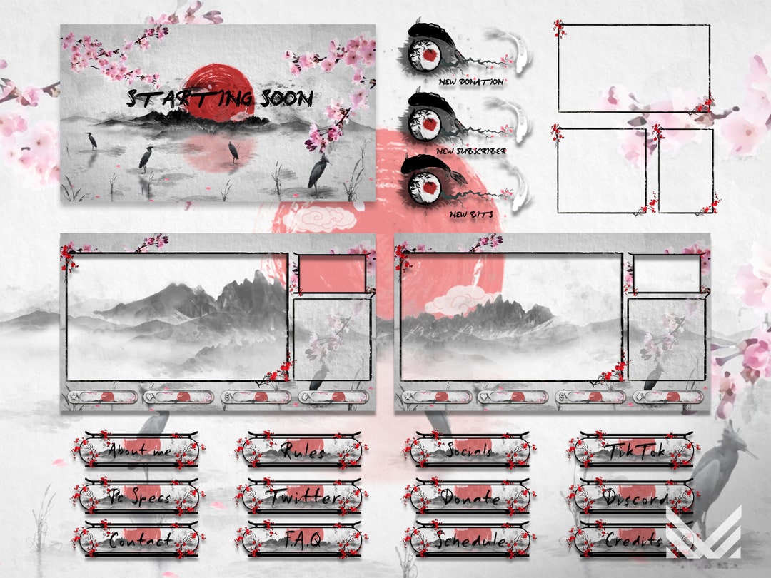 Animated Sakura Cherry Blossom Stream Overlay Package - Etsy