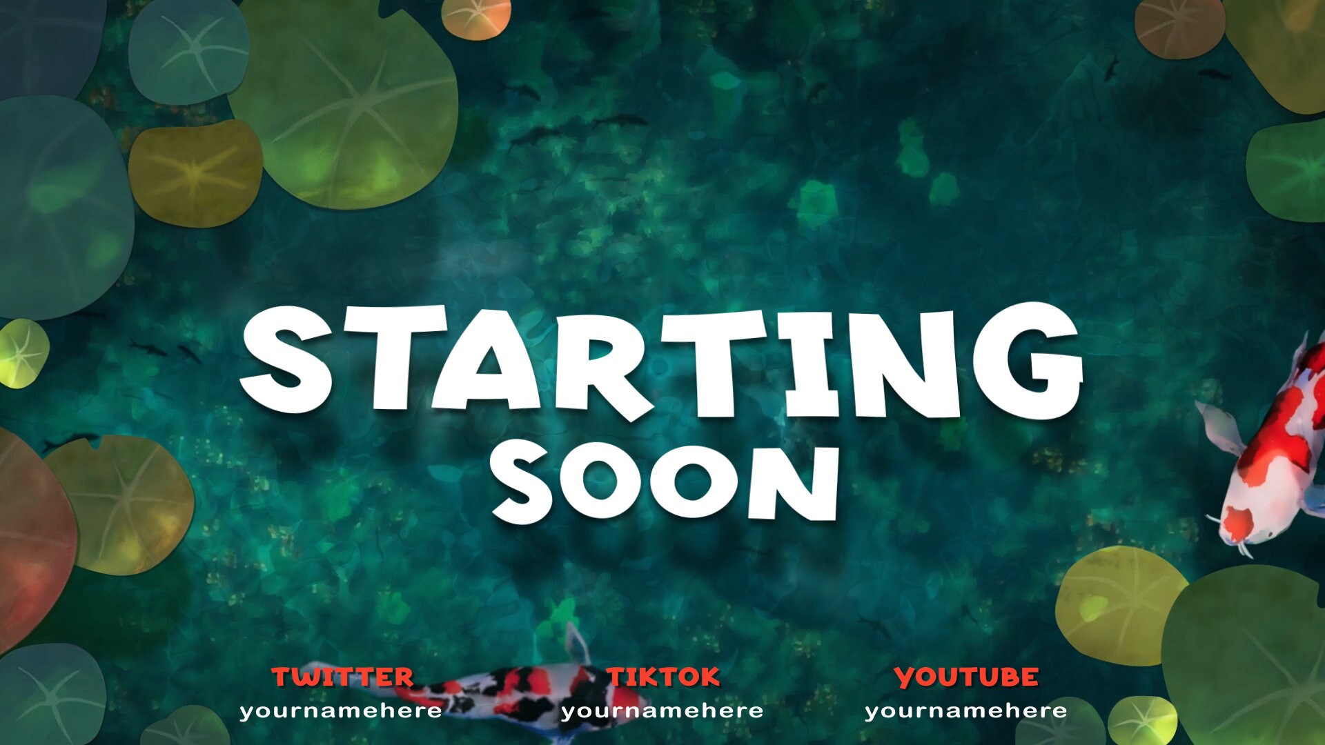 Full Animated Koi Fish Stream Package / Panels / Webcam / - Etsy