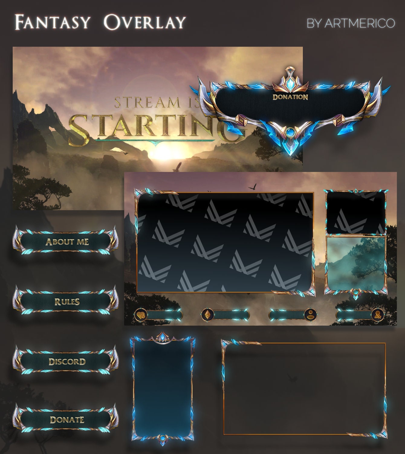 Fantasy Animated Twitch Stream Package: Overlays, Screens, Alerts - Etsy