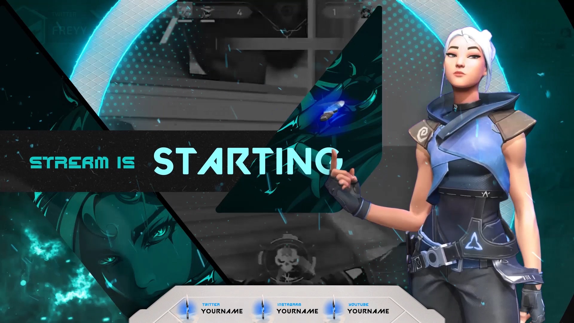 Valorant Jett Full Animated Twitch Stream Screens Banner Pack Lase ...