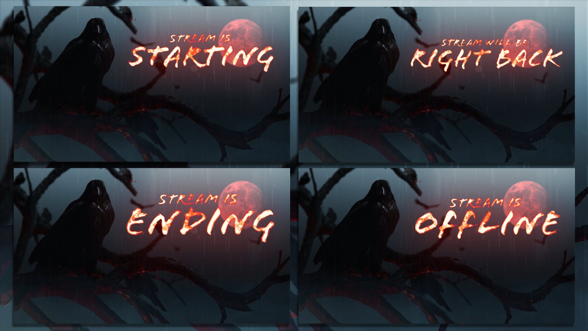 PAQUETE ANIMADO / Superposición de cuervos / Inicio / BRB / - Etsy México