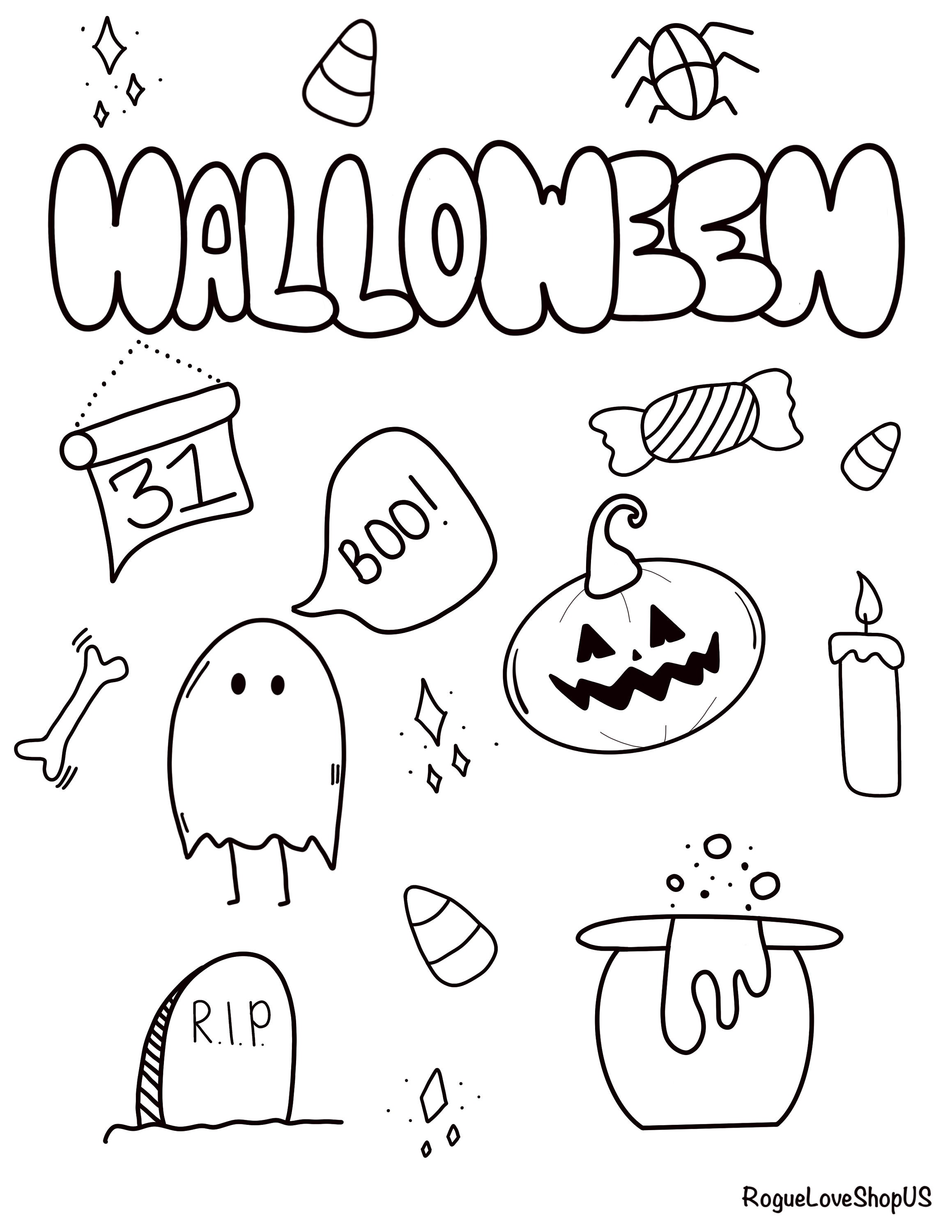 Halloween Coloring Pages | Kids & Adults | Printable Sheets | Instant ...