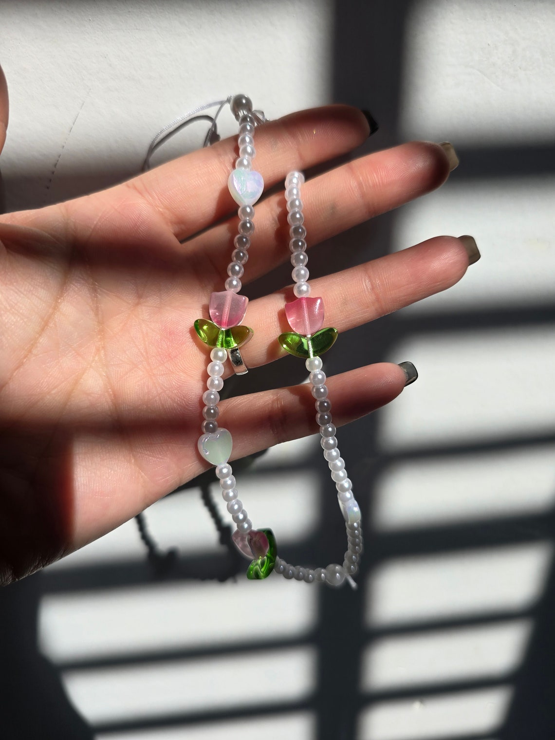 Tulip Beaded Phone Chain, Wrist Strap Mobile Phone Lanyard - Etsy