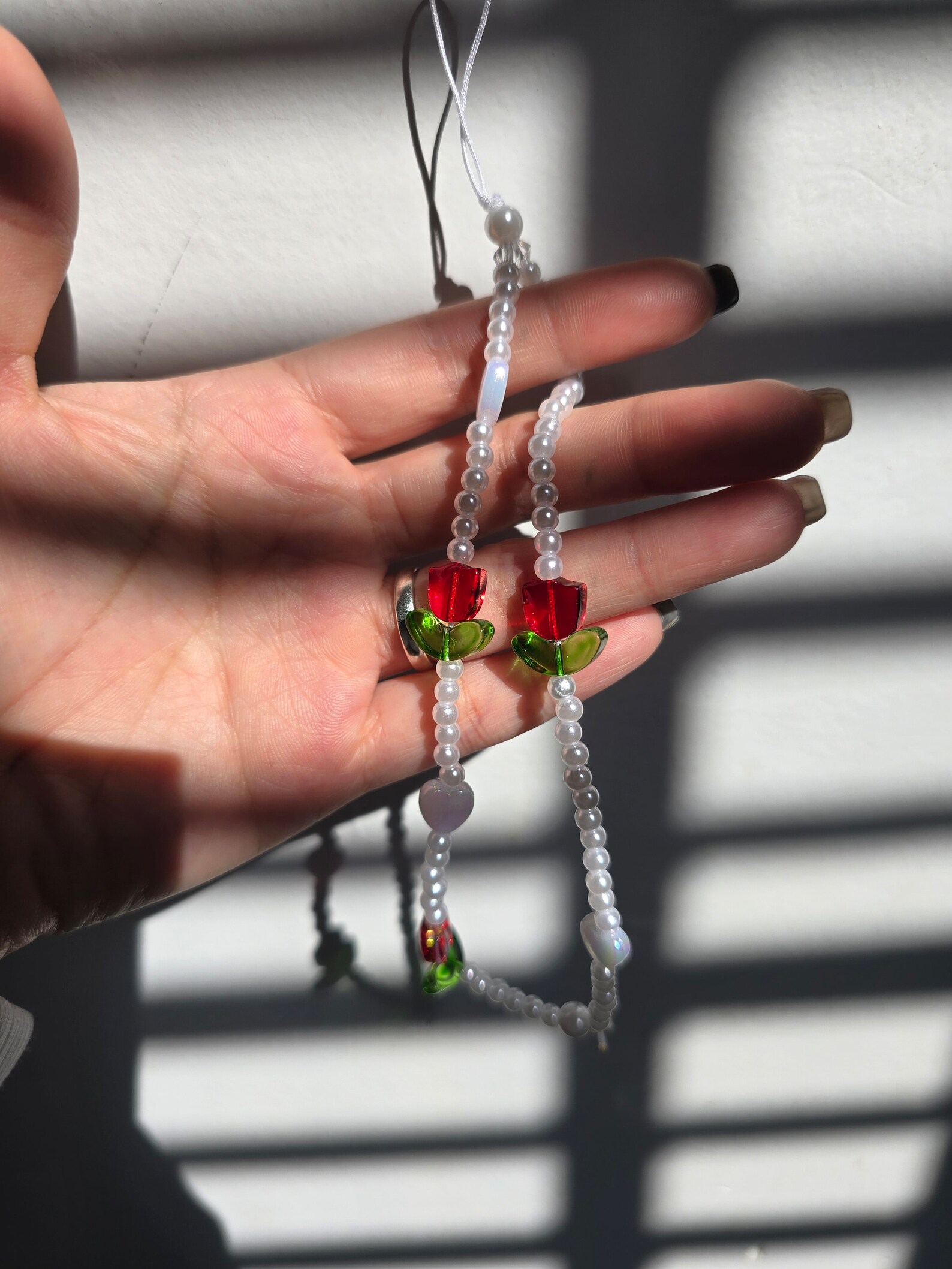 Tulip Beaded Phone Chain, Wrist Strap Mobile Phone Lanyard - Etsy