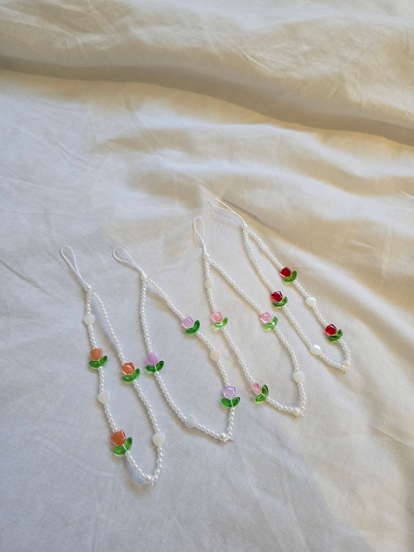 Tulip Beaded Phone Chain, Wrist Strap Mobile Phone Lanyard - Etsy