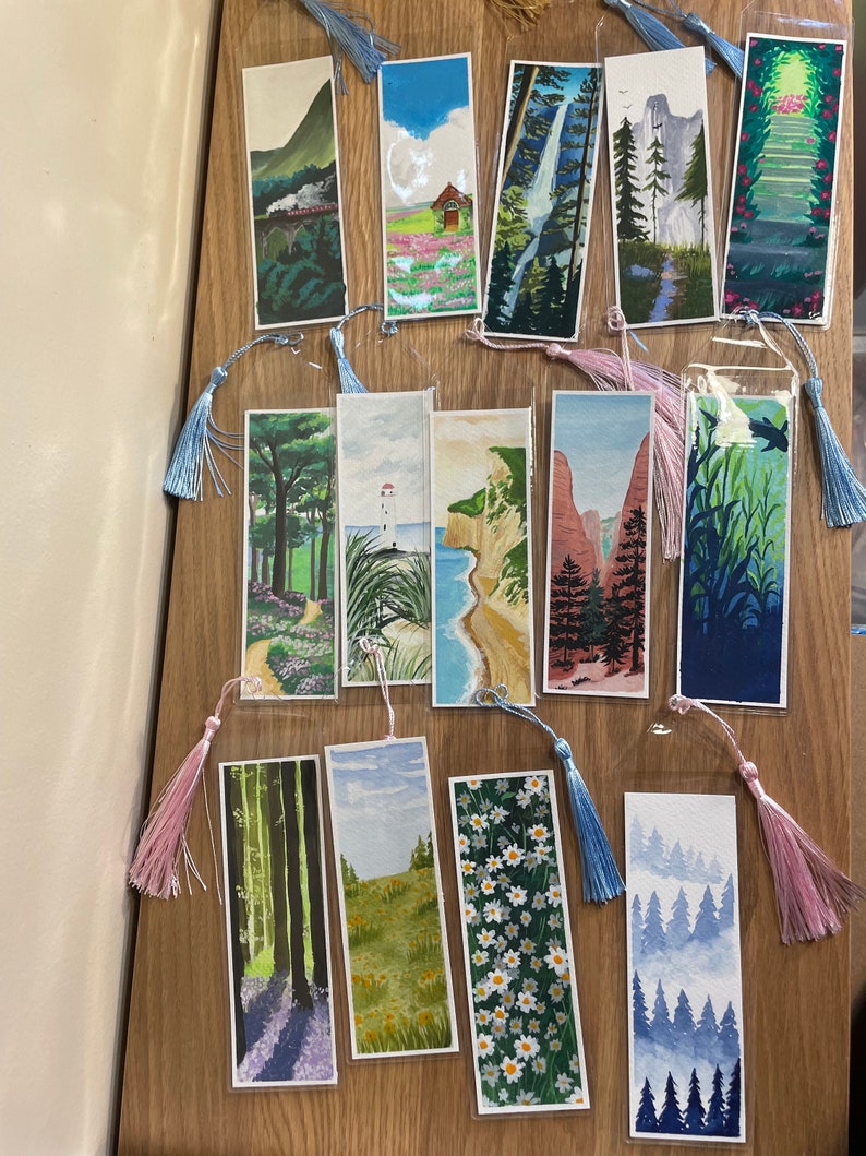 Hand Painted Landscape Bookmarks Gift for Her, Gift for Him - Etsy