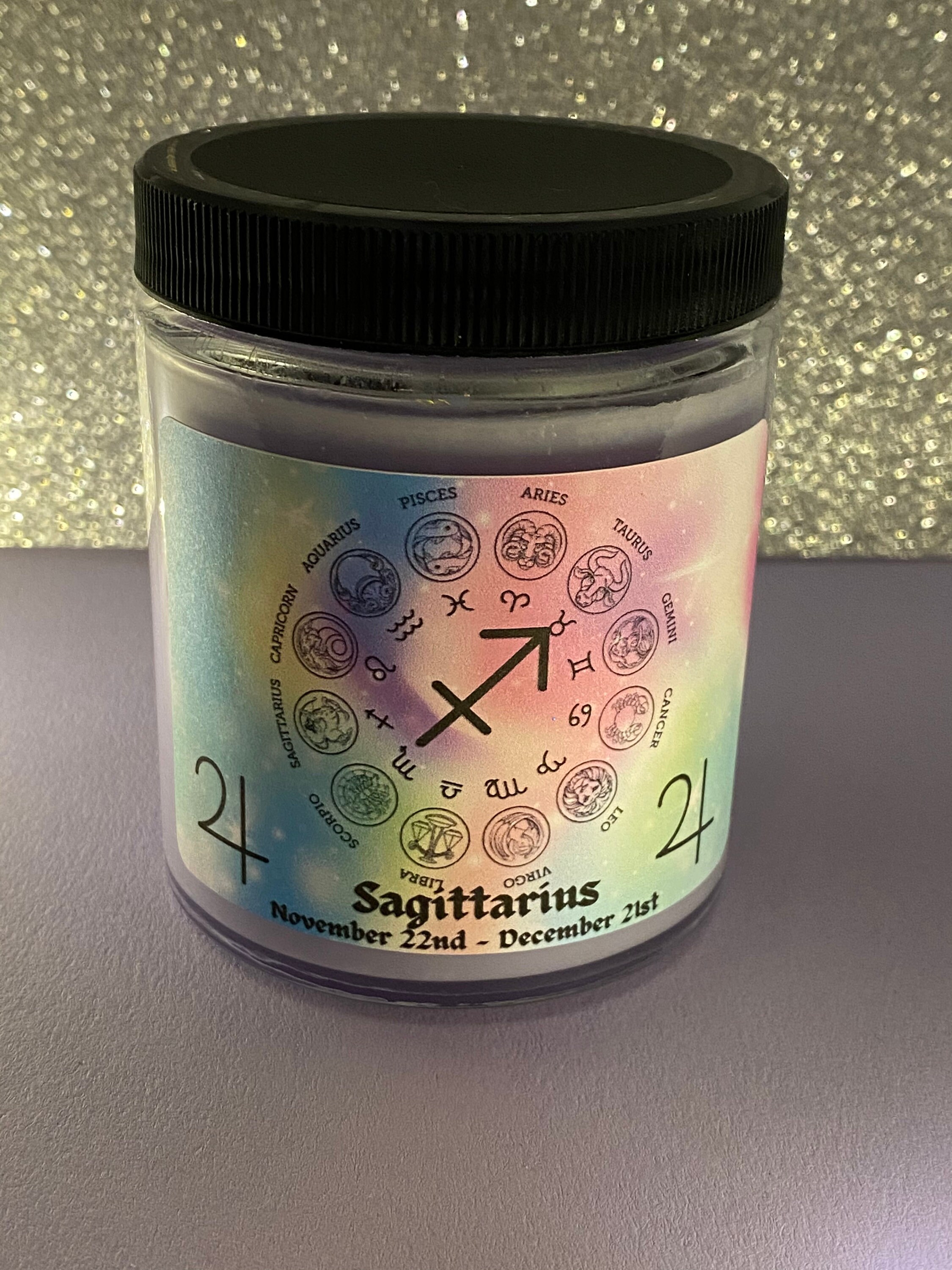 Zodiac Rainbow Galaxy Ruling Planet Candle | Etsy
