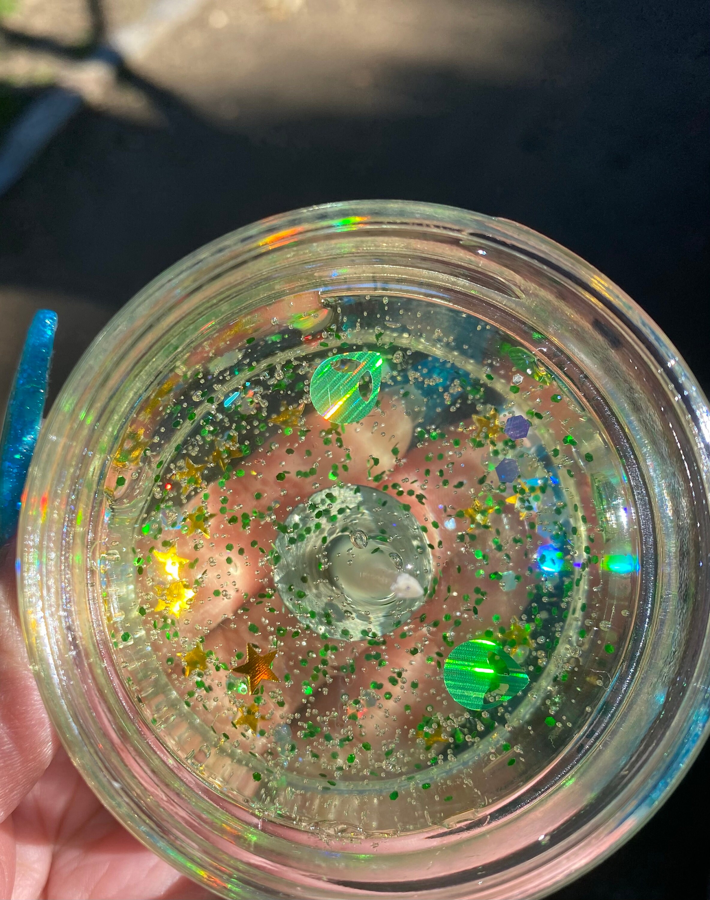 Clear Glitter gel wax alien candle | Etsy