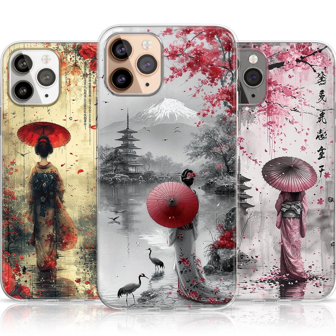 Retro Japanese Art Aesthetic Magsafe Phone Case, Japanese Geisha ...