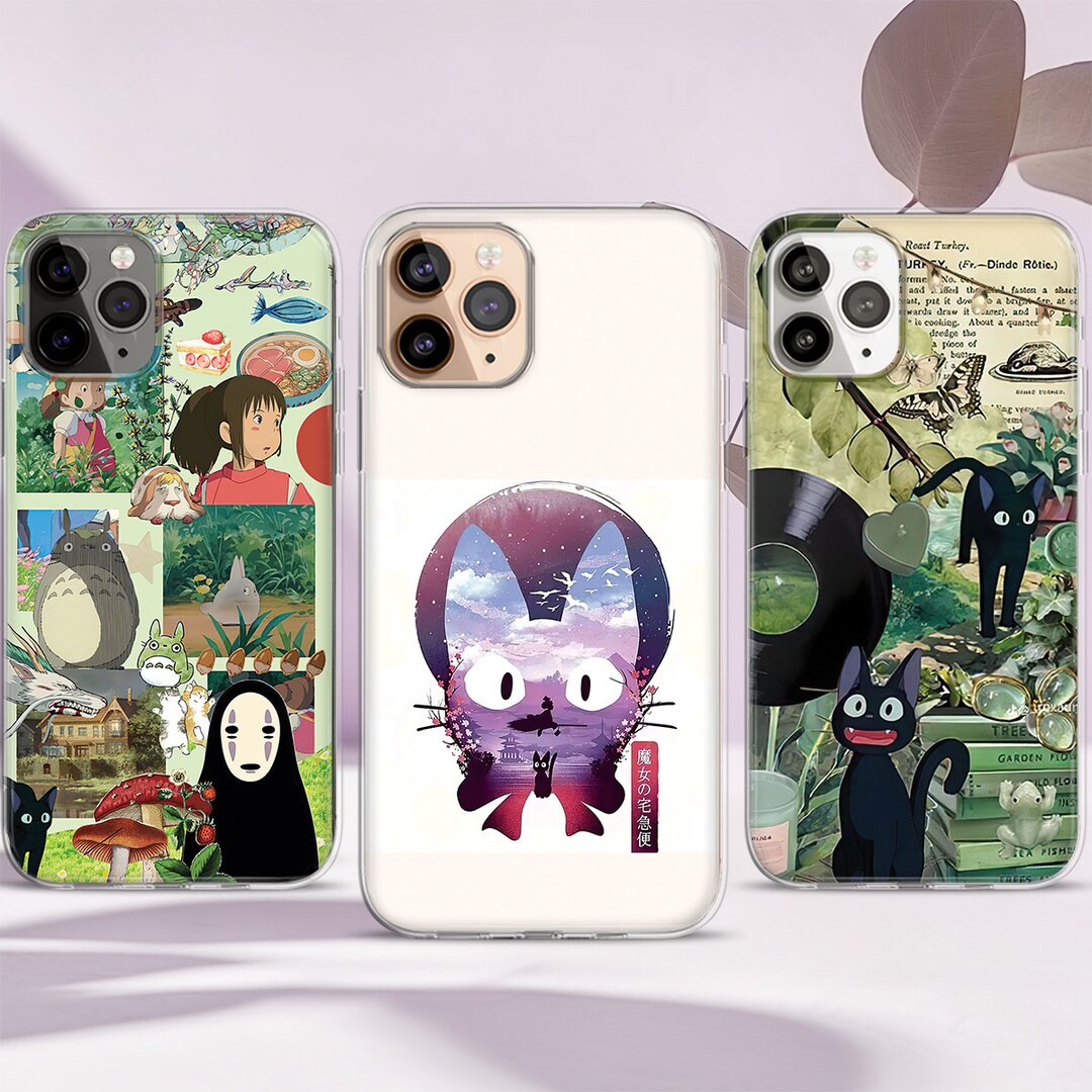 Japanese Manga Anime Girl Phone Case, Kiki's Cat Lo-fi Anime Phone Case ...