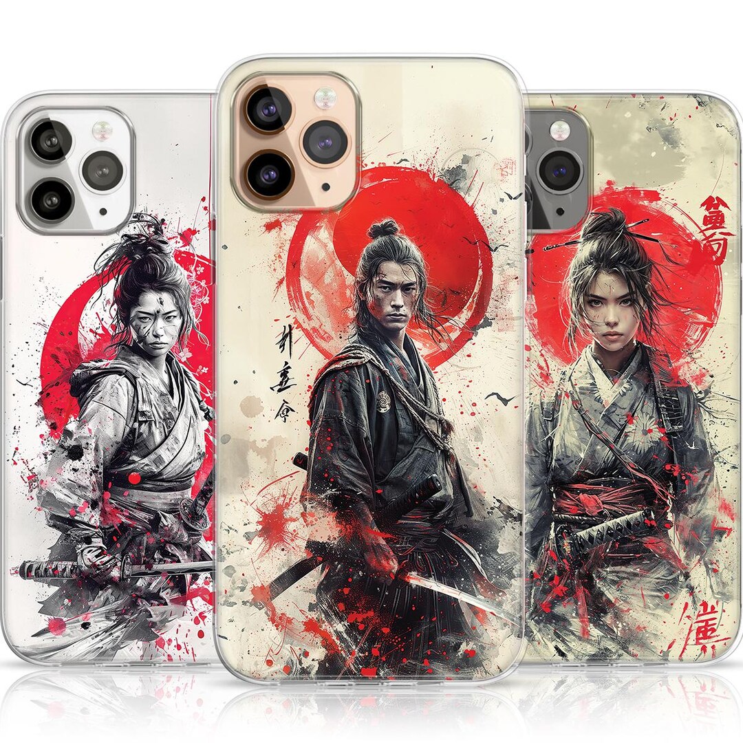 Samurai Art Warrior Phone Case Japanese Asian Phone Case iPhone 16 15 ...