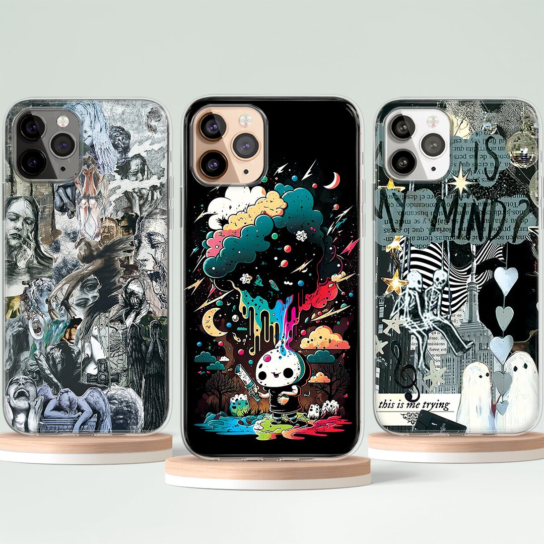 Creepy Eyes Collage Phone Case, Witchy Emo Ghotic Scary Dark Spooky ...