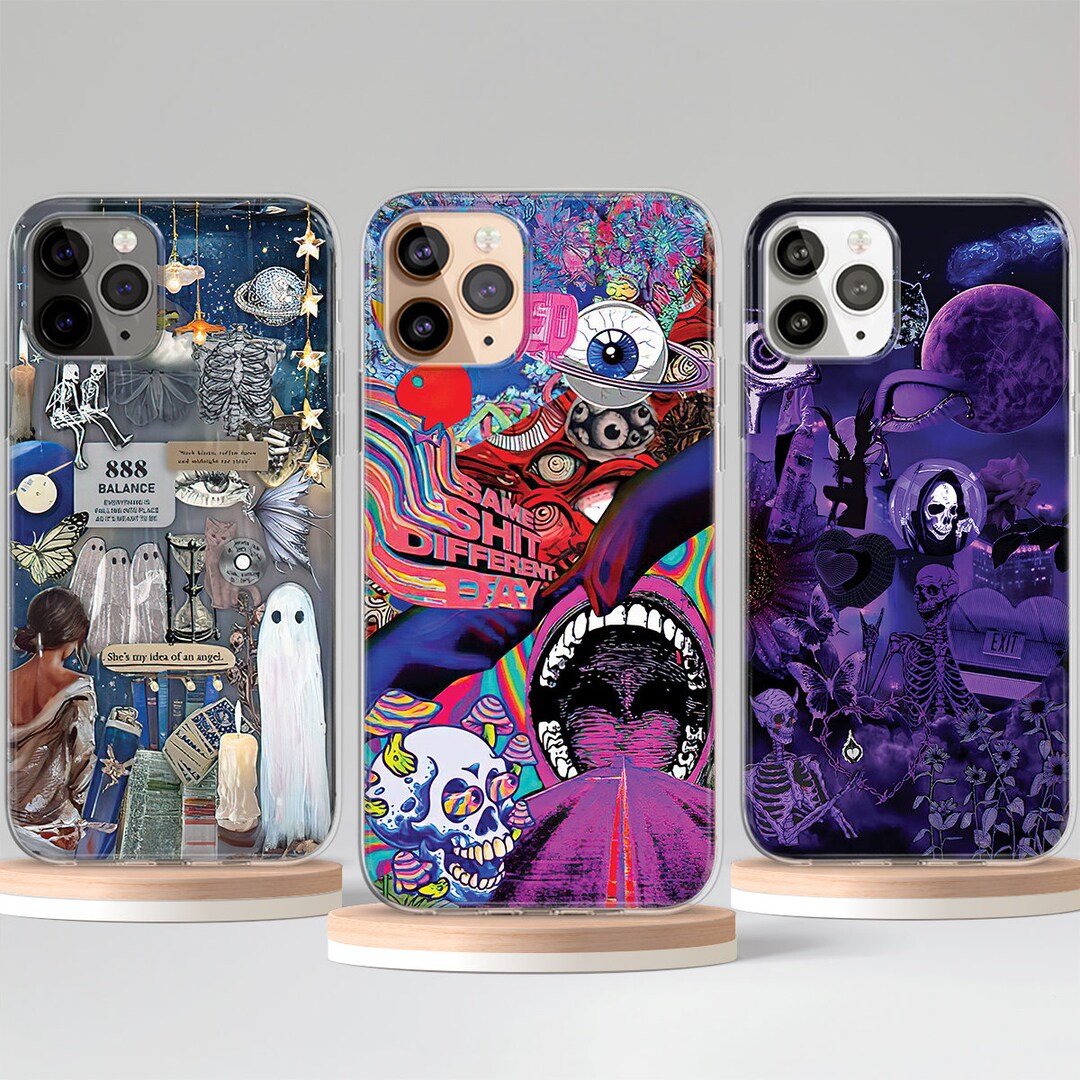 Dark Aesthetic Horror Movie Phone Case, Grunge Scary Spooky Emo Weird ...