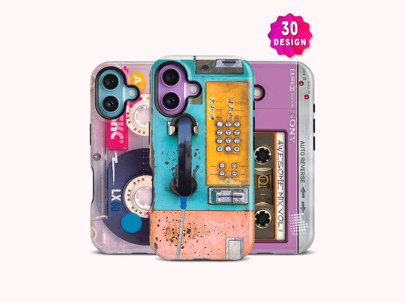 Retro Cassette Tape iPhone 17 16 15 14 Pro Case: 80s 90s Walkman ...