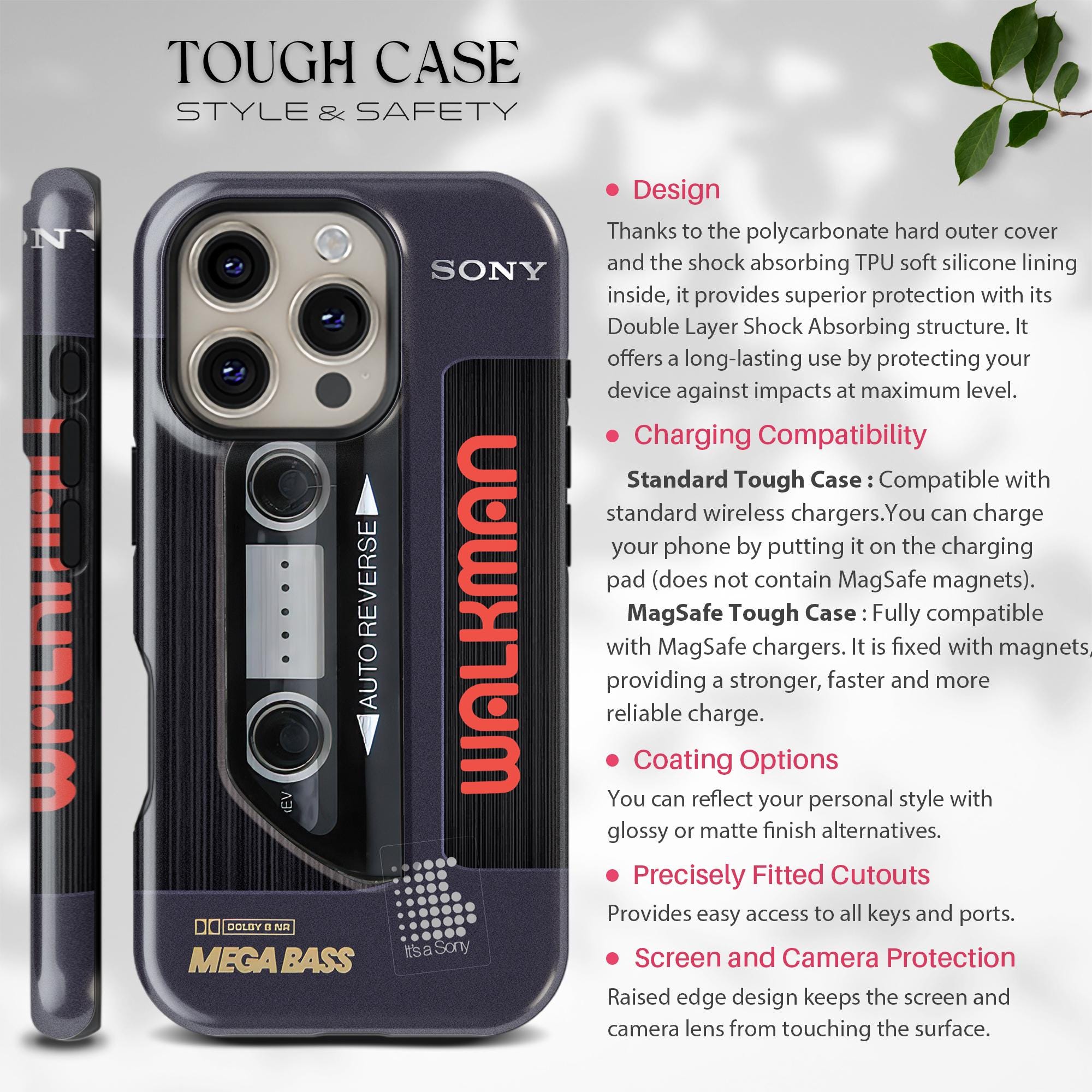 Retro Walkman iPhone 17 16 15 14 Pro Max Case: 80s 90s Shockproof ...