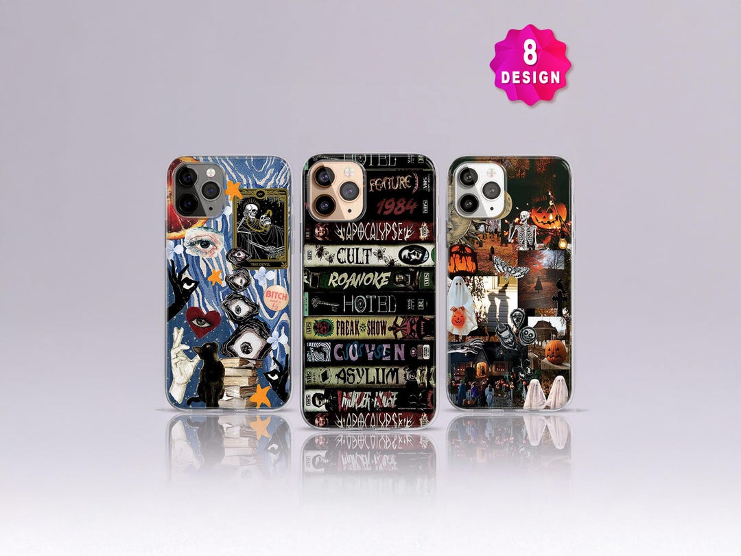 Ghotic Dark Collage Phone Case, Creepy Eyes Horror Movie Emo Halloween ...