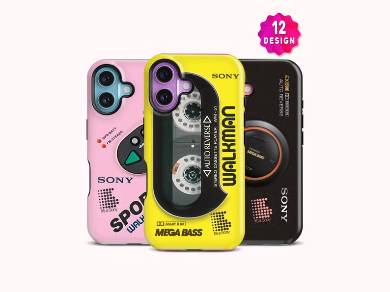 Retro Walkman iPhone 17 16 15 Pro Case, 90s 80s Nostalgia Pink ...