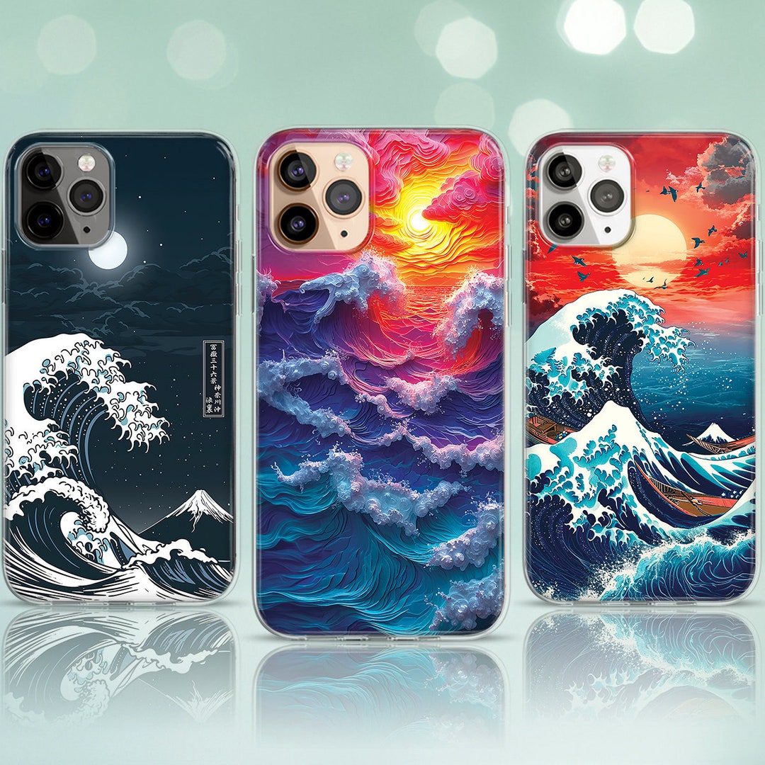Katsushika Hokusai Great Waves Japanese Phone Case, iPhone 15 14 13 ...